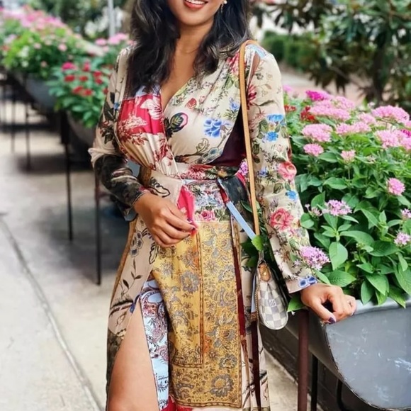 Zara | Dresses | Nwt Zara Patchwork Kimono Dress Xs Bloggers Fav | Poshmark